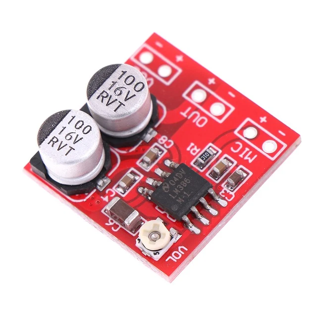 DC 5V-12V LM386 electret microphone power amplifier board gain 200times ...
