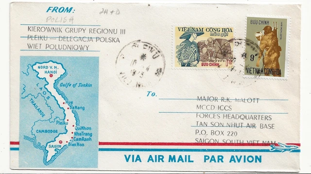 1973 VIETNAM AIRMAIL Letter Polish Delegation £5.99 - PicClick UK