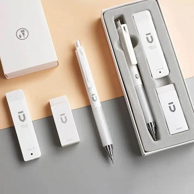 PLASTIC 0.5MM ACTIVITY Pencils White 0.7mm Eraser Pencils Gift Box $16. ...