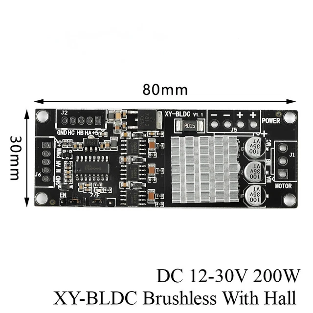 XY-BLDC 12-30V 200W Three-phase DC Brushless With Hall Motor Controller ...