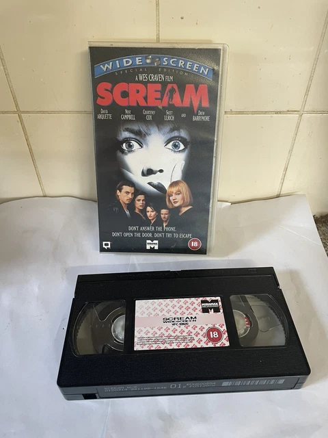 SCREAM WIDE SCREEN Edition VHS RARE Horror Wes Craven Neve Campbell ...