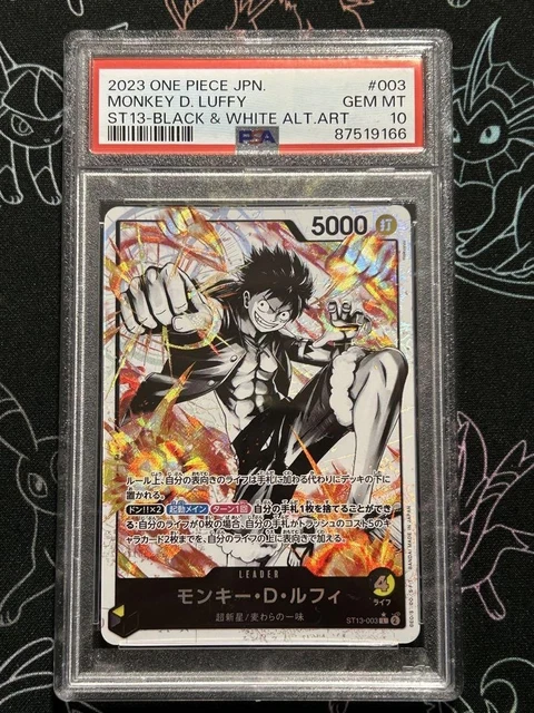 ONE PIECE CARD PSA10 Monkey D Luffy ST13-003 Leader Alt Art 2023 ...