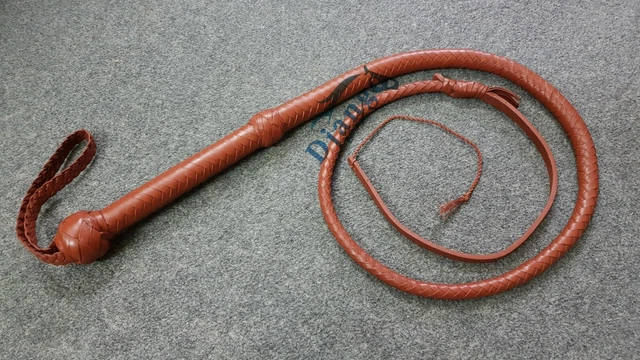 TOP GRAIN COWHIDE 4 Feet 12 Plait Leather Heavy Duty Bullwhip Adult ...