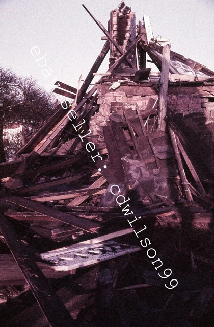 BRITISH RAILWAY SLIDE - Stonea Signal Box on demolition day [K792] £1. ...