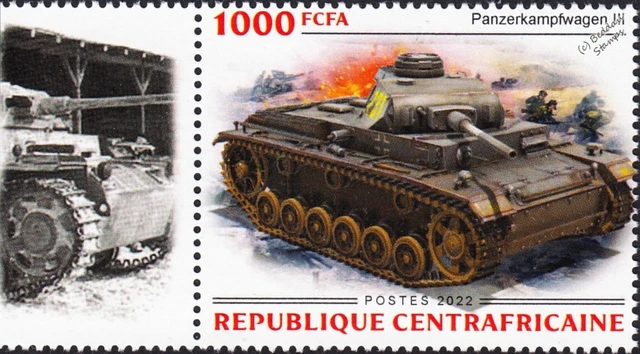 WWII STALINGRAD GERMAN Army PANZER III Medium Tank Stamp (2022 Central ...