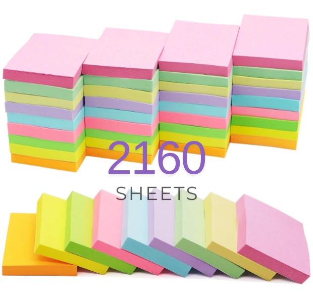 POST IT NOTES, Small Post It Notes, 1.5X2 Inches 36Pack Light Colors ...