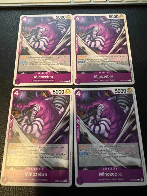 OP03-068 MINOZEBRA PILLARS of Strength x4 Playset One Piece TCG CCG Purple £5.00 - PicClick UK