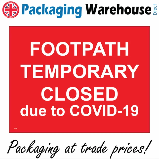 TR363 FOOTPATH TEMPORARY Closed Sign No Entry Safety Warning Keep Out ...