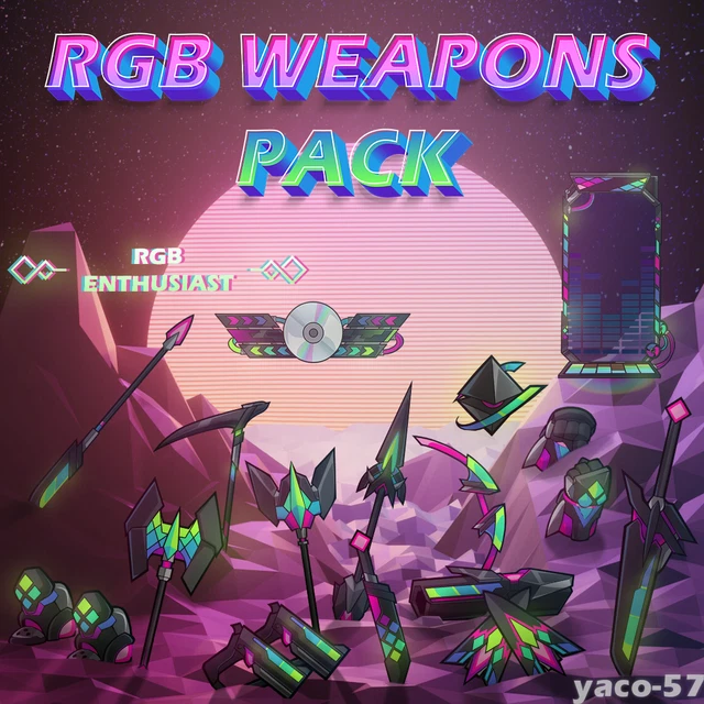 BRAWLHALLA: RGB COLLECTION Set (14 Weapon Skins + Loading Frame + UI ...