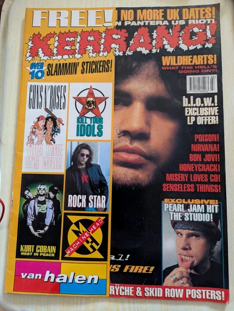 KERRANG 18TH FEB 1995 Issue 533 10 Unused Stickers Guns Roses Machine ...