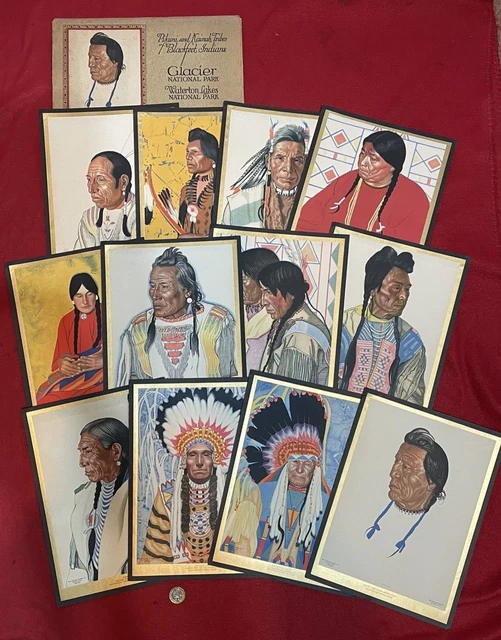 1931 PIKUNI & Kainah Tribes of Blackfeet Indians Glacier National Park ...