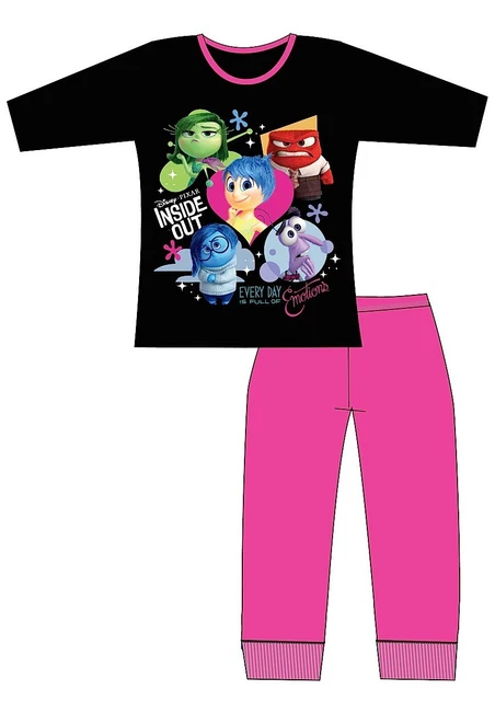 DISNEY INSIDE OUT Girls Long Pyjamas 100% Cotton £6.99 - PicClick UK