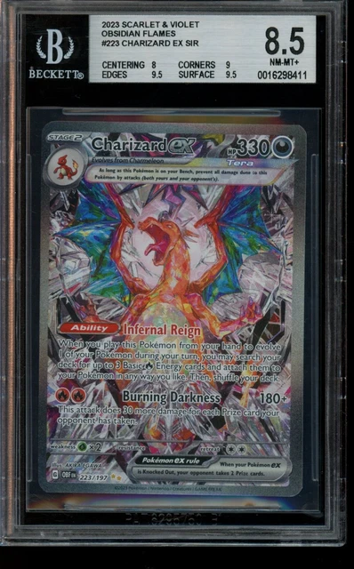BGS 8.5 NM-MT+ Pokemon Charizard ex Obsidian Flames #223 2023 $68.98 ...