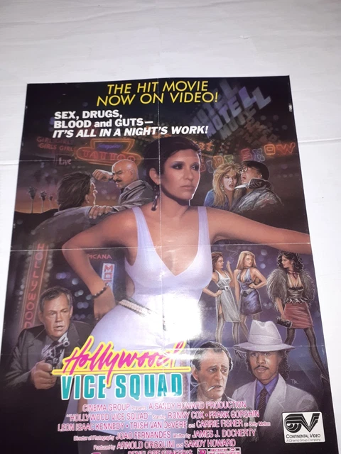 HOLLYWOOD VICE SQUAD CARRIE FISHER ORIGINAL U.S. POSTER Video Shop VHS ...