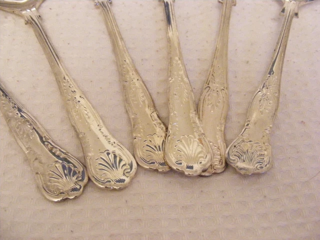 6 ANTIQUE A1 Silver Plated Epns Soup Spoons Sheffield Kings Pattern $71 ...