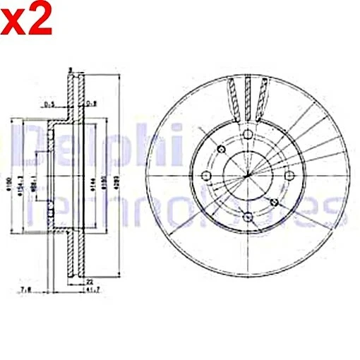 2X DELPHI BREMSSCHEIBE Für NISSAN 200 Sx Almera II Primera 40206-73L01 EUR 60,59 - PicClick DE