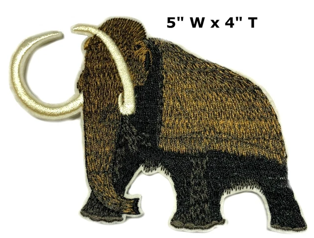 WOOLLY MAMMOTH PATCH Embroidered iron-on Applique Nature Ice Age ...