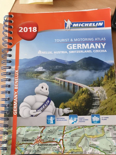 MICHELIN - TOURING & Motoring Atlas Map - Germany, Benelux, Austria ...