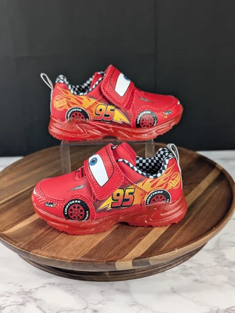 DISNEY PIXAR CARS Lightning Mcqueen Red Light Up Shoes Size 8 £27.74 ...