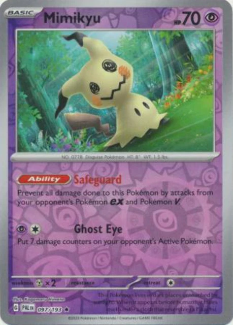 POKEMON CARD PALDEA Evolved 097/193 97/193 Mimikyu Reverse Holo Rare ...