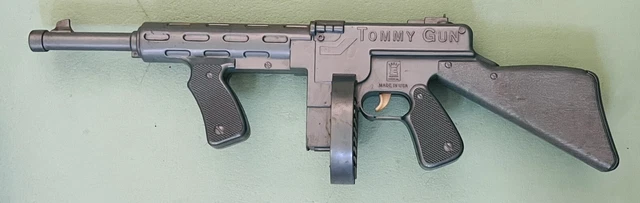VINTAGE EMPIRE PLASTIC Toy Tommy Machine Gun Made In USA Green Working ...
