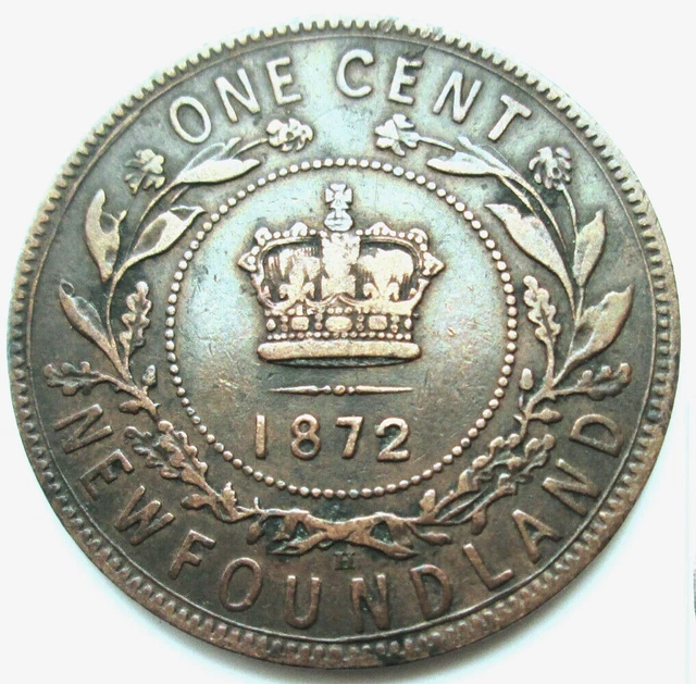 CANADA .ONE CENT .1872 .VICTORIA NEW FOUND LAND pour TERRE NEUVE .25.5 ...