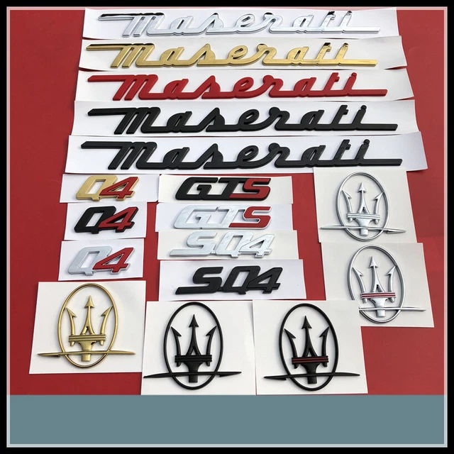 PER MASERATI GRANTURISMO Ghibli Levante adesivo distintivo bagagliaio ...
