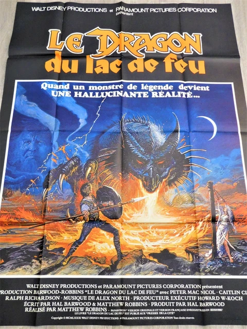 LE DRAGON DU Lac de Feu Affiche ORIGINALE Poster 120x160cm 47"63 1981 ...