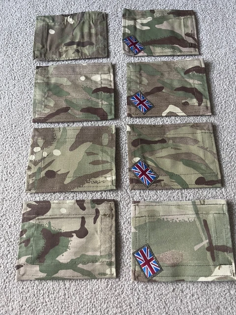 BRITISH ARMY MTP BLANKING PATCHES SET OF 2 SIDES PAIR MULTICAM x 4 SETS ...