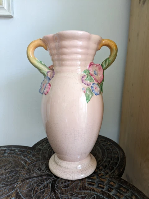 EARLY PINK CLARICE Cliff VASE Newport pottery England Blossom Floral ...