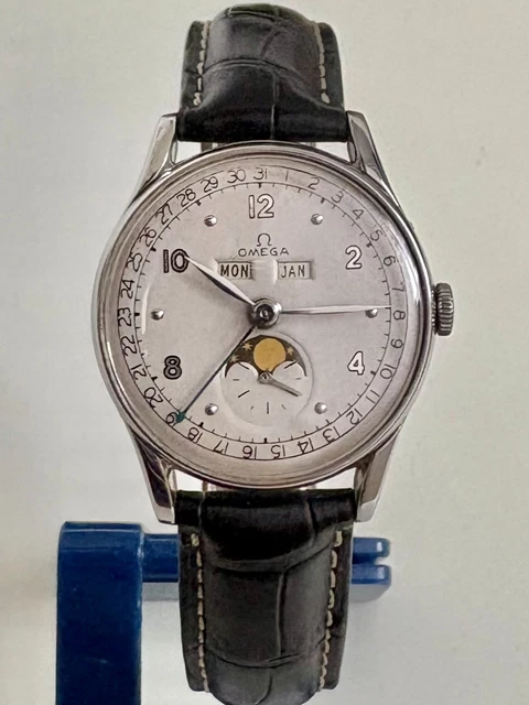 OMEGA VINTAGE OLD Triple Date Moon Phase Hand Winding watch 2471/1 cal ...