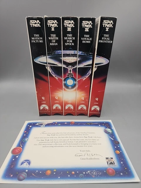 STAR TREK THE Movie Collection Box Set VHS Tape 1991, 5 Movies Titles ...