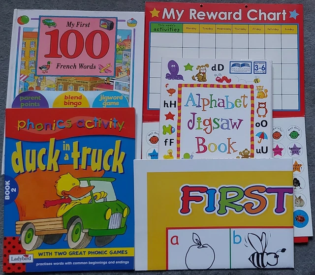 ALPHABET PHONICS JIGSAW First French Words Books Reward Chart ABC ...