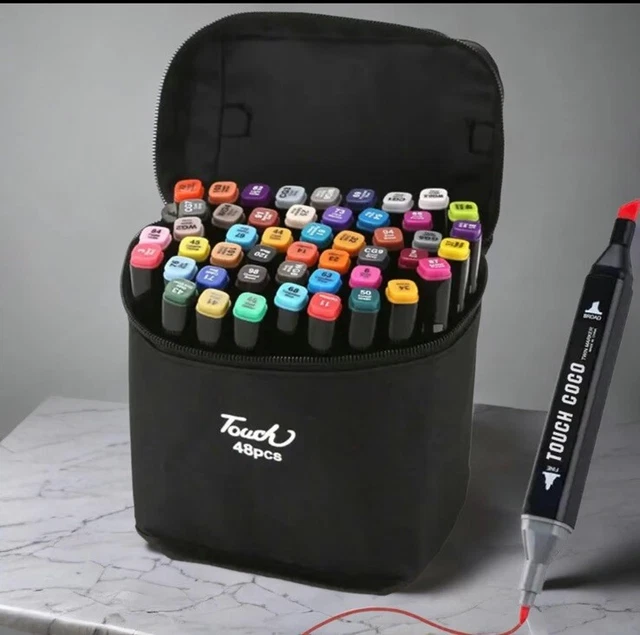 DUAL TIPS MARKERS Set, Graphic Marker Pens,Touchbool-48 Colour ...