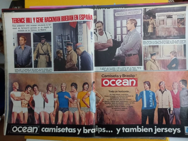 COUPURES TERENCE HILL GENE HACKMAN PUBLICITÉ CALEÇONS OCEAN SLIPS L1277 ...