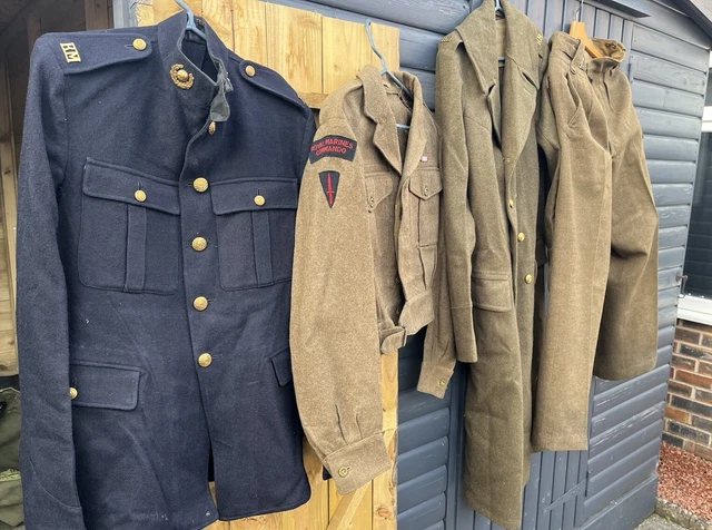 ORIGINAL POST WW2 British Royal Marines Uniform Named Set Greatcoat ...