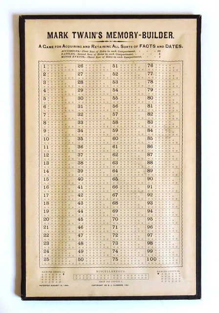 MARK TWAIN MEMORY-BUILDER - SELTENER HISTORISCHER SCHATZ! EUR 198,85 ...