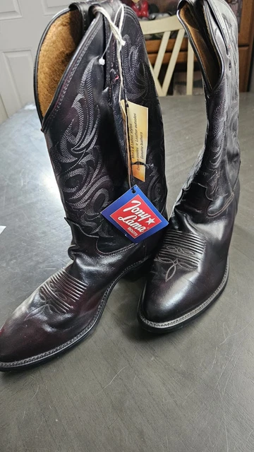 TONY LAMA SEGAR Round Toe Cowboy Mens Black Casual Boots 7900 Size 9.5 ...