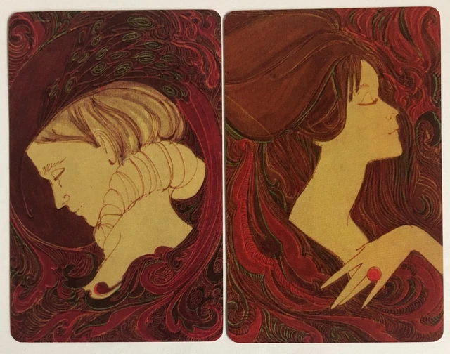 Gent And Woman Peacock Feather Hat Lady Man People Art Single Swap Playing Cards 350 Picclick Au