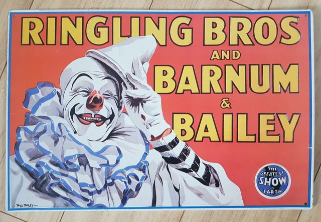 RINGLING BROTHERS & Barnum Bailey Circus 17” x 11” Metal Poster $29.99 ...