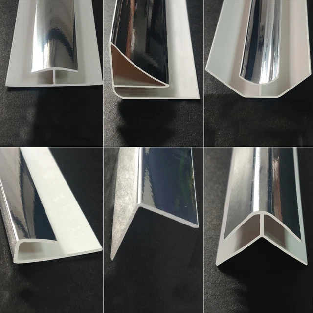 CHROME CLADDING TRIMS 5mm PVC Wall Panel Silver Trims For Shower Panels 2.6m £1.69 - PicClick UK