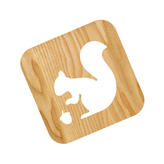 3D SQUIRREL NIGHT Light Wooden LED Bedside Lamp Carved Desktop Light ...