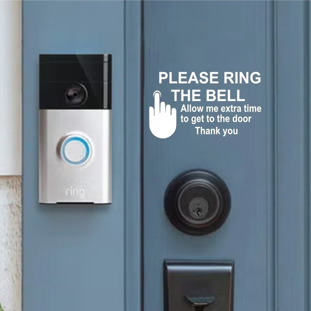 PLEASE RING THE BELL sign or sticker door wall home business reception ...