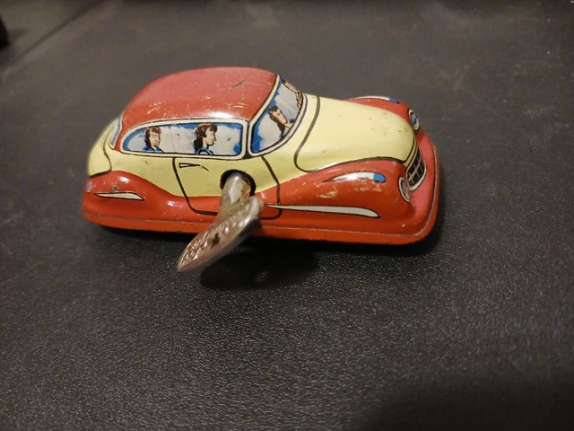 VINTAGE TIN TOY Wind up Touring Car Germany Technofix With Key 🔑 ...