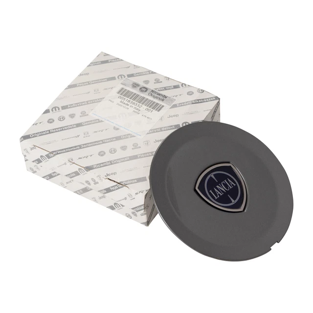 CACHE MOYEUX ORIGINAL Lancia pour jante alu Gris Emblème bleu Ypsilon ...