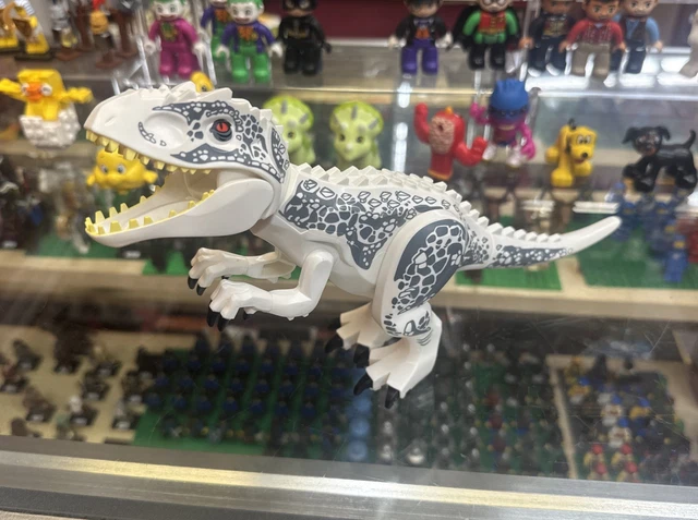 JURASSIC WORLD INDOMINUS Rex White Dinosaur Custom Lego Figure 75919 ...