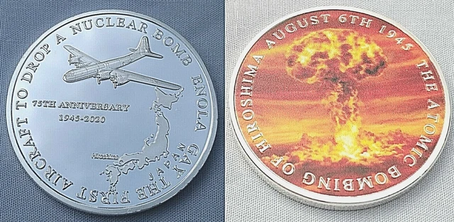 ENOLA GAY SILVER Coin Nuclear Bomb Oppenheimer I Einstein World War II ...