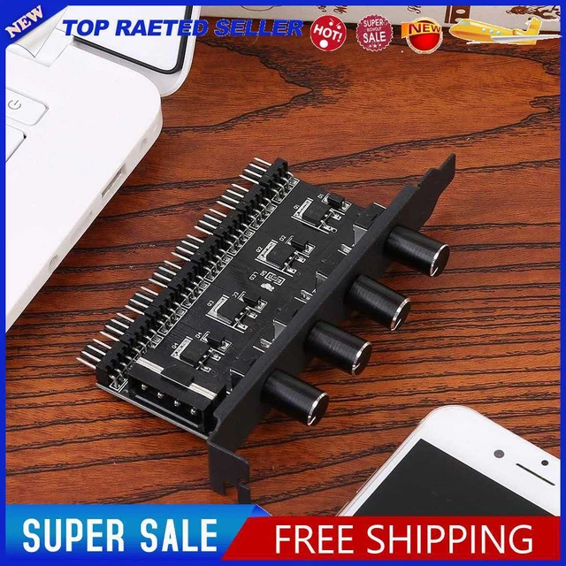 8 CHANNELS PC Case Cooling Fan HUB 4 Knob Radiator Speed Controller (4 ...