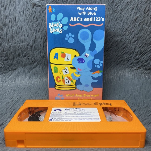 BLUES CLUES PLAY Along With Blue ABC's and 123's VHS Kids Show Orange ...