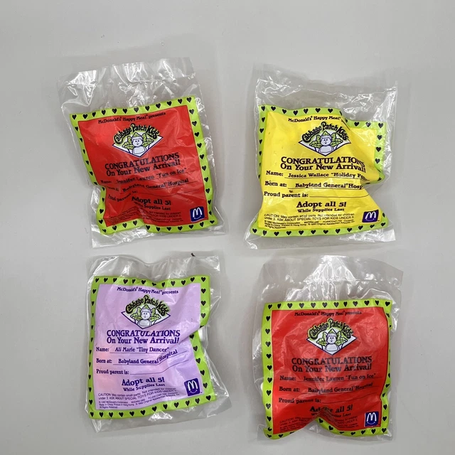 1992 MCDONALD'S HAPPY Meal Kohl Aufnäher Kinder 4er Set versiegelt ...